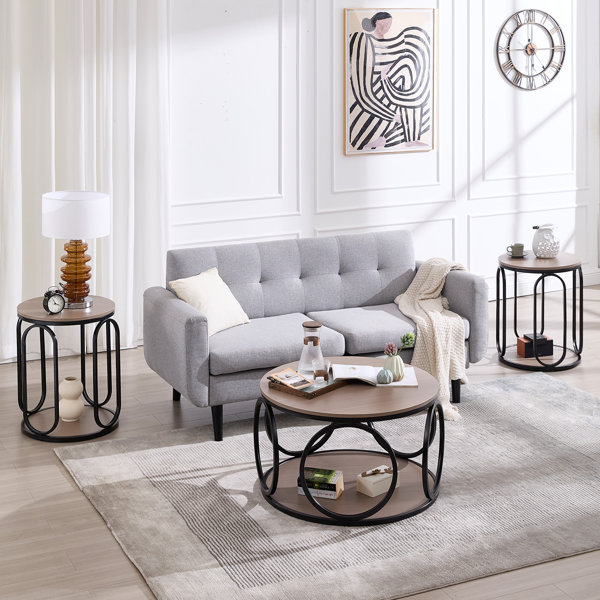17 Stories 3 - Piece Modern Industrial Living Room Table Set | Wayfair