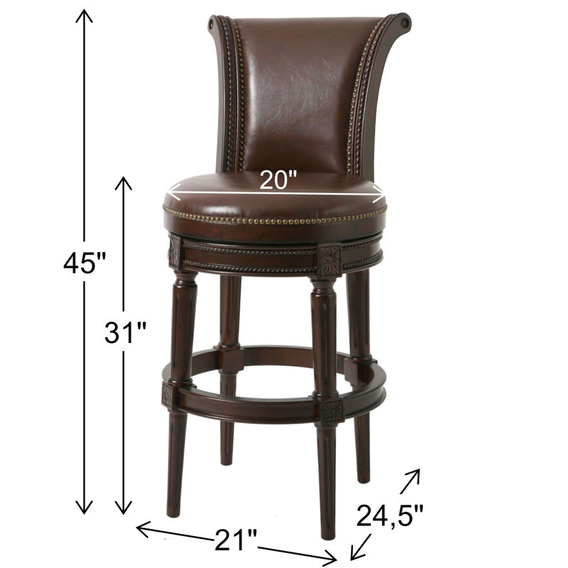 Ophelia & Co. Ted Solid Wood Swivel Bar Stool & Reviews | Wayfair