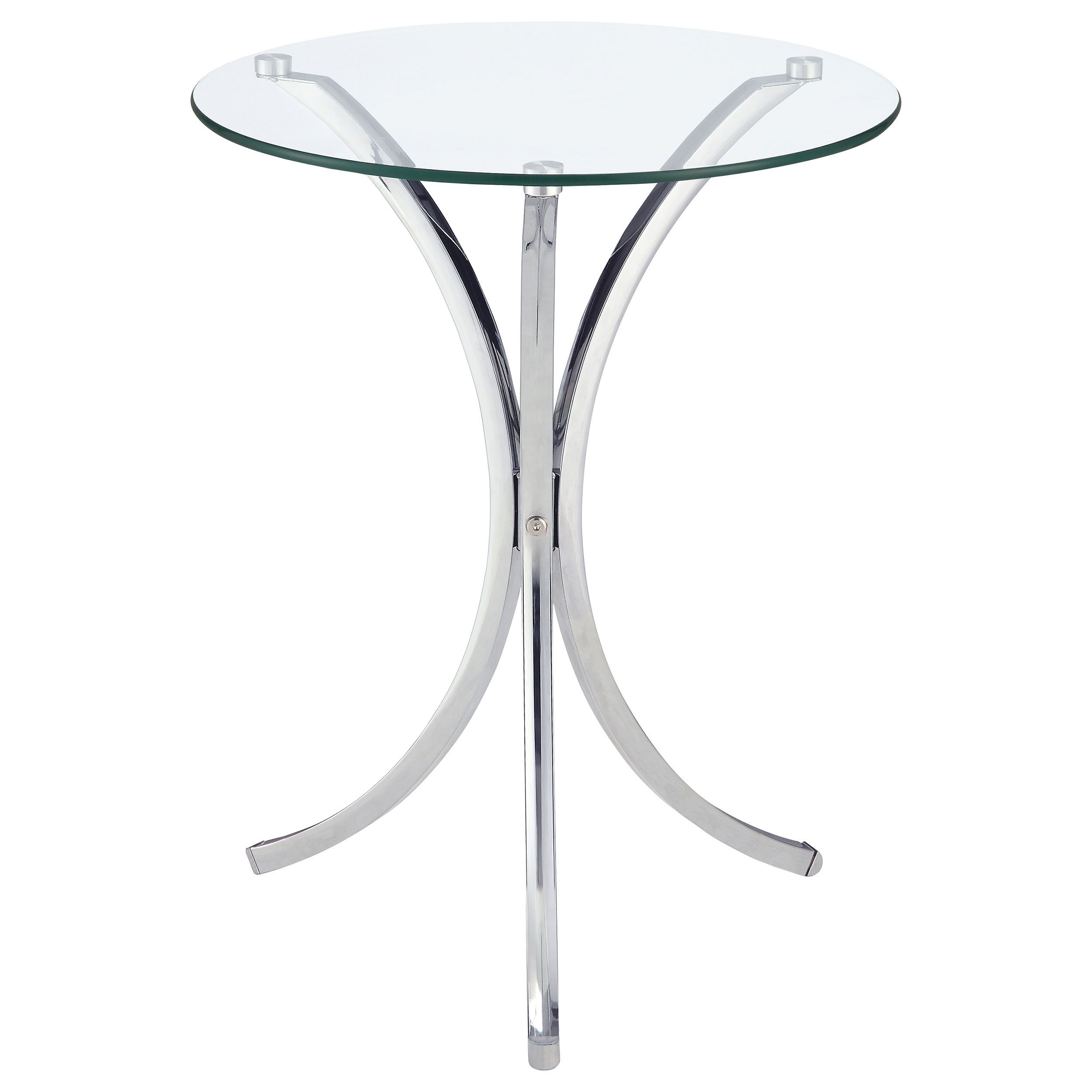 Ivy Bronx Eloise Round Glass Top Accent Side Table Chrome | Wayfair