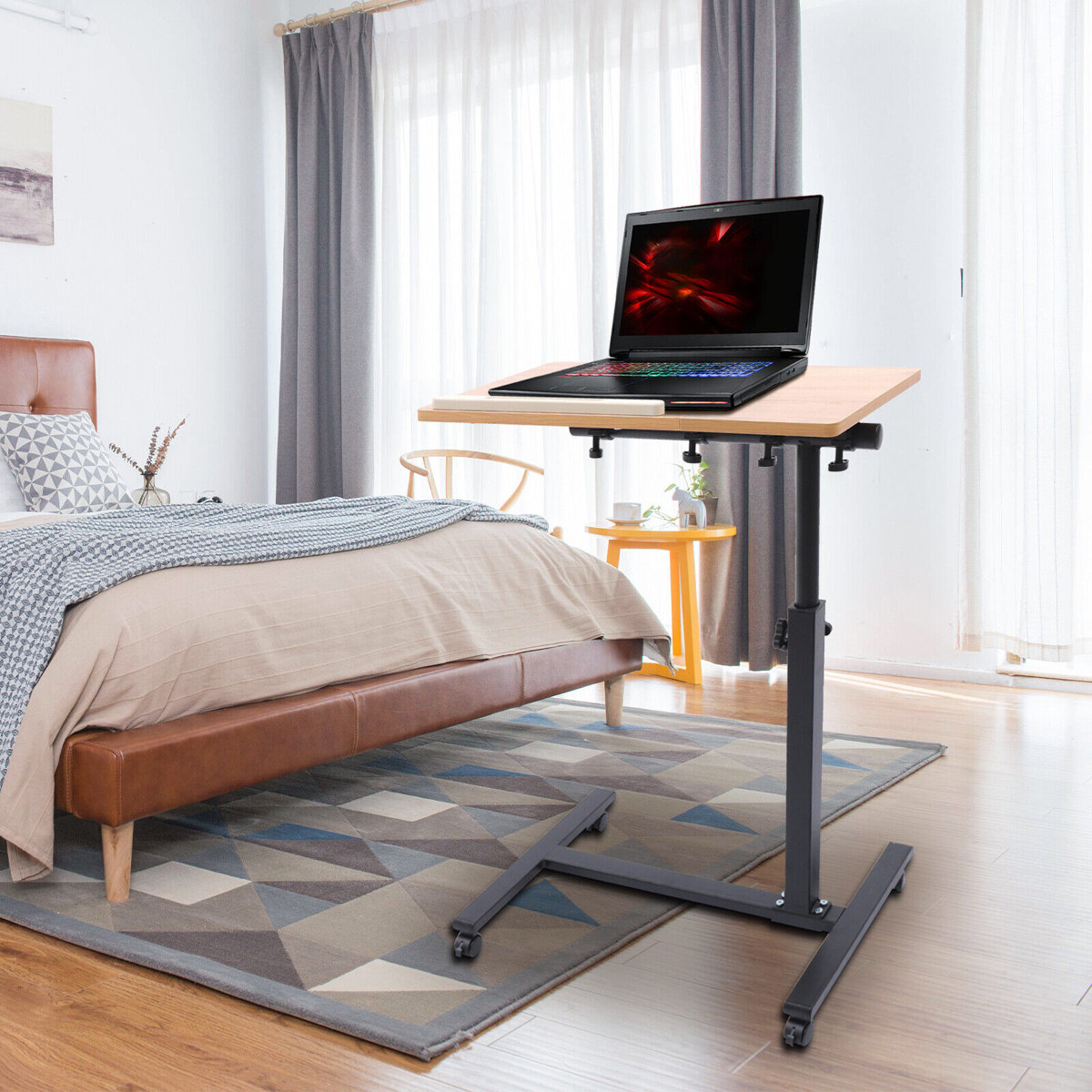 YYBUSHER Adjustable Mobile Rolling Laptop Desk & Reviews | Wayfair