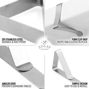 Zulay Kitchen 30 Pack Stainless Steel Tablecloth Clips and Cover Clamps ...