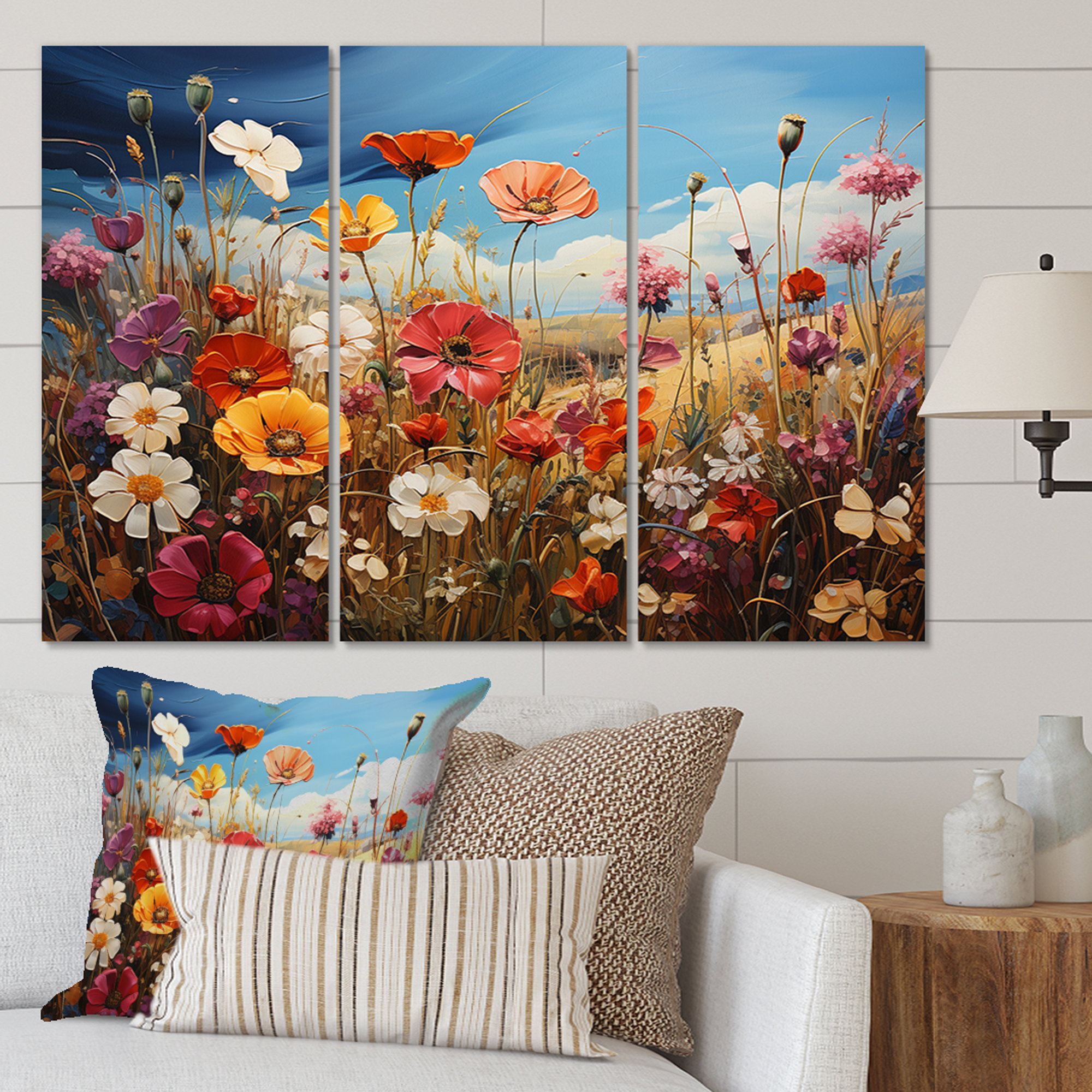 Red Barrel Studio® Wildflowers Symphony Field I - Floral Metal Wall ...