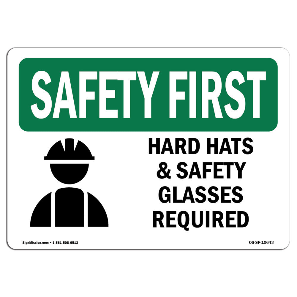 SignMission Hard Hats & Safety Glasses Required Sign | Wayfair