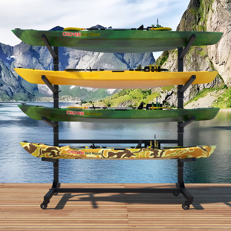 Arlmont & Co. Adjustable Kayak & SUP Storage Rack | Heavy-Duty Outdoor ...