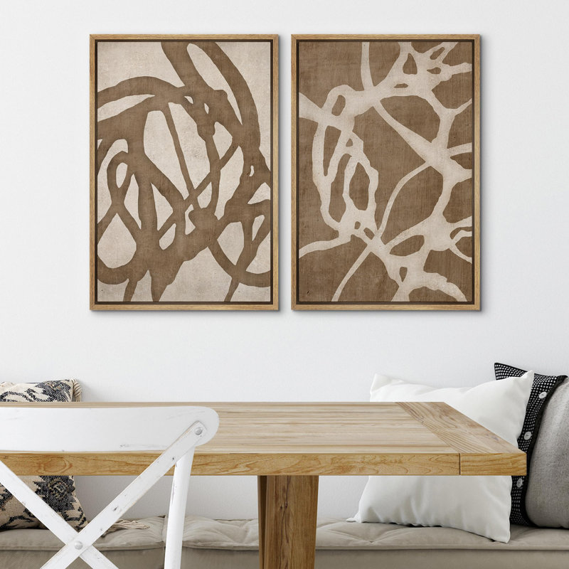 wall26 Natural Flow Abstract Earth Tone Organic Shapes Cozy Neutral ...