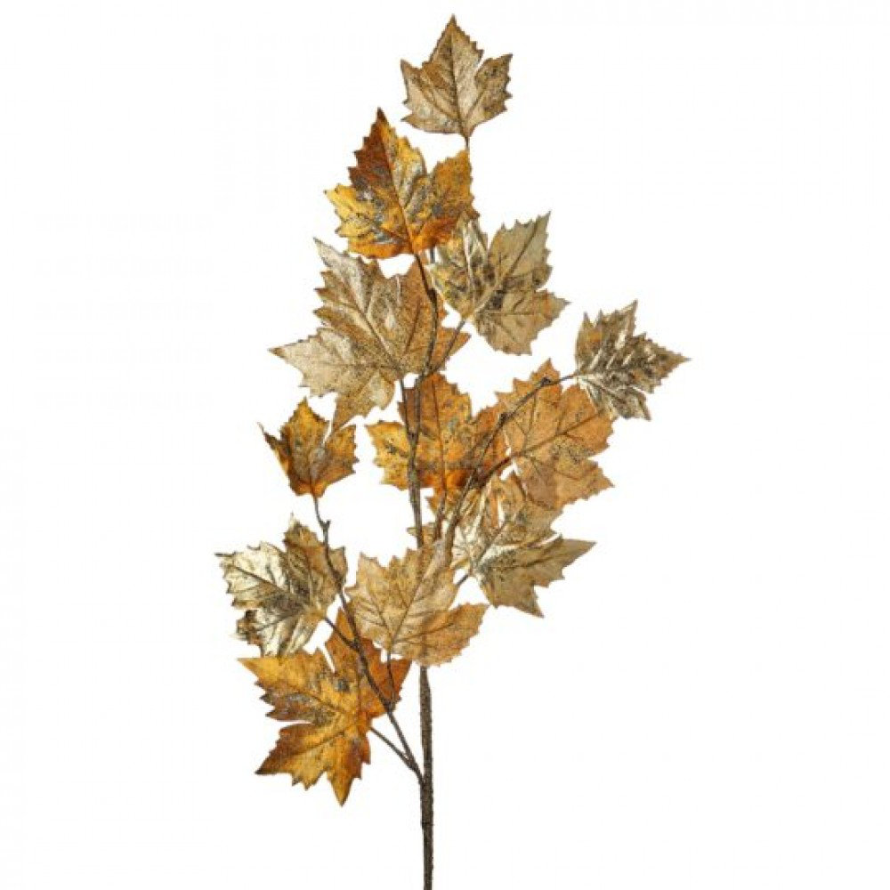 Ebern Designs Metallic Maple Leaf Spray Faux Plants And Trees | Wayfair