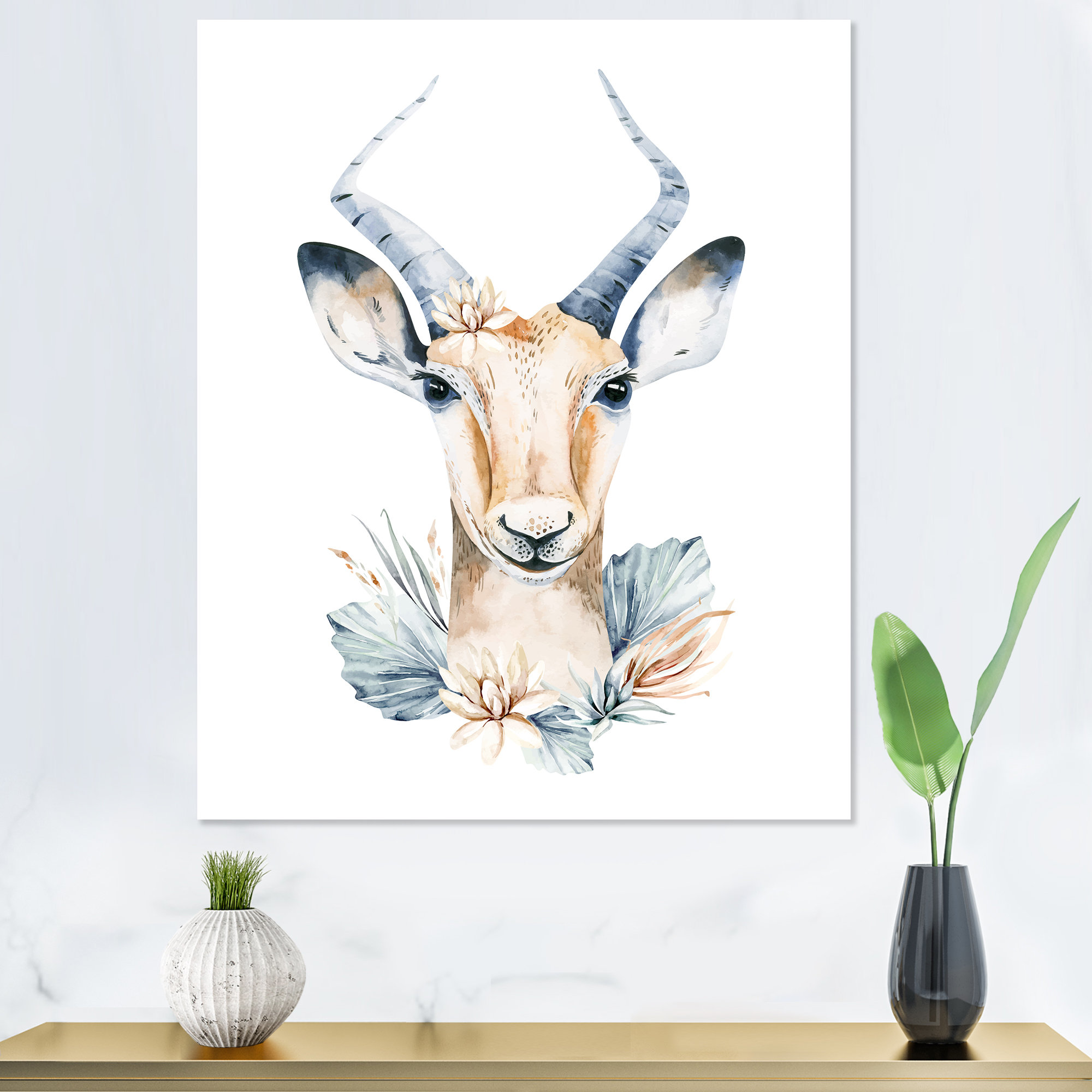 Millwood Pines Cute Antelope Portrait - Children''s Art Canvas Wall ...