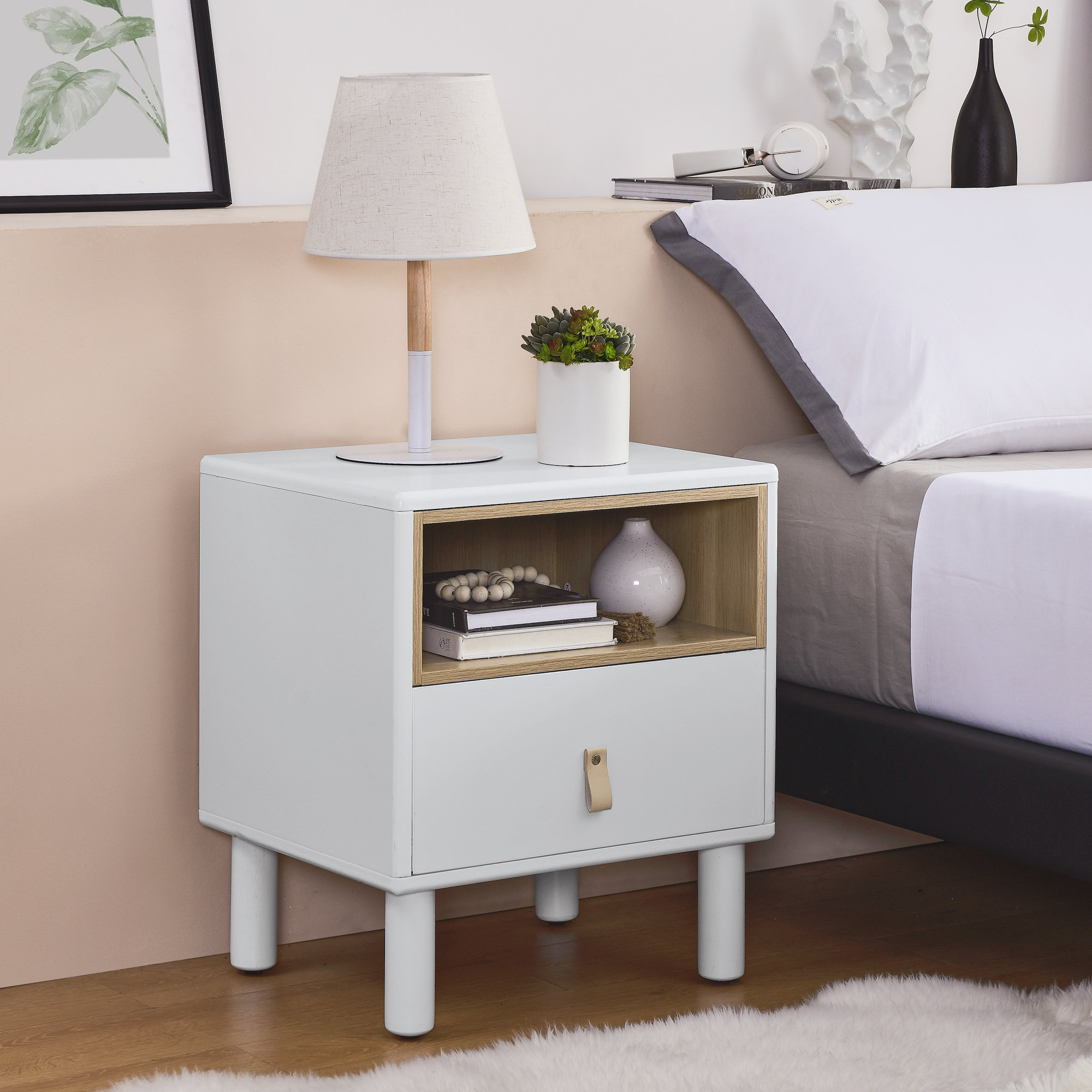 Latitude Run® Polygala Solid Wood+MDF Nightstand - Wayfair Canada