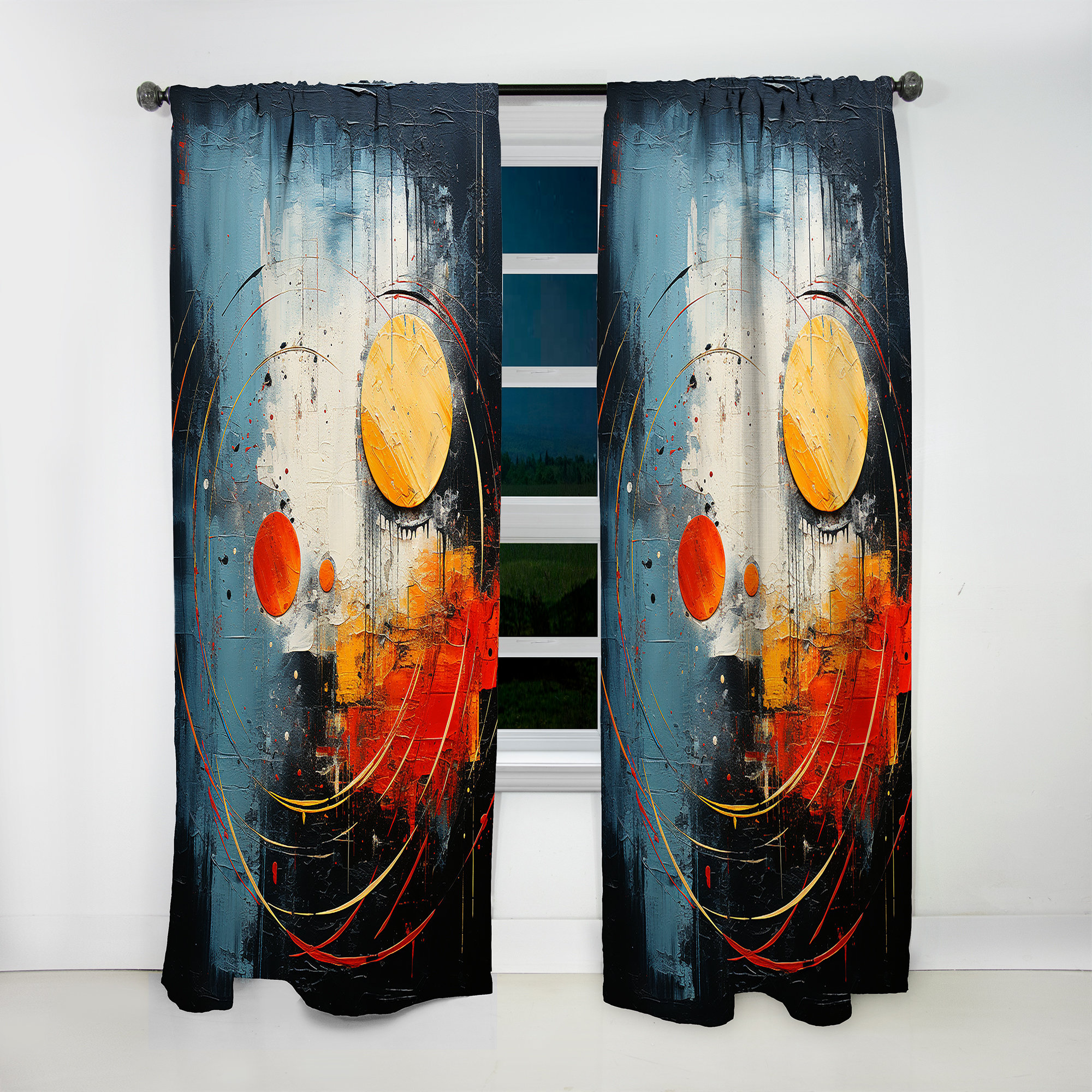 East Urban Home Gethin Red And Blue Abstracted Tastes II - Shapes ...