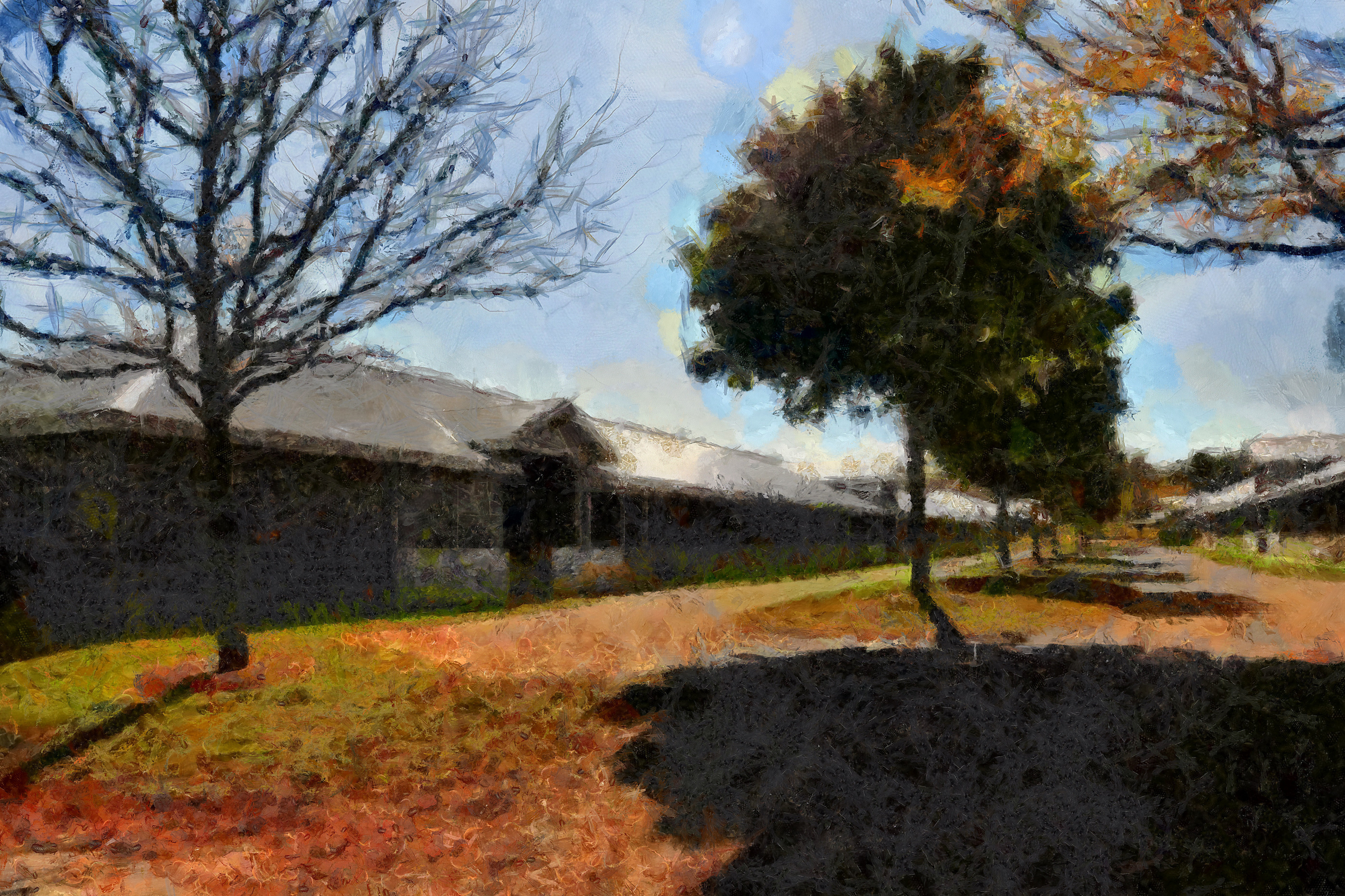 Brambly Cottage Painted Fall Barnyard - Wrapped Canvas Art Prints ...
