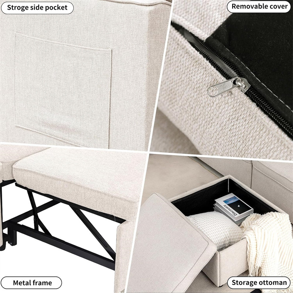 Latitude Run® Premium U Shaped Sectional Sleeper Couch With Pull Out ...