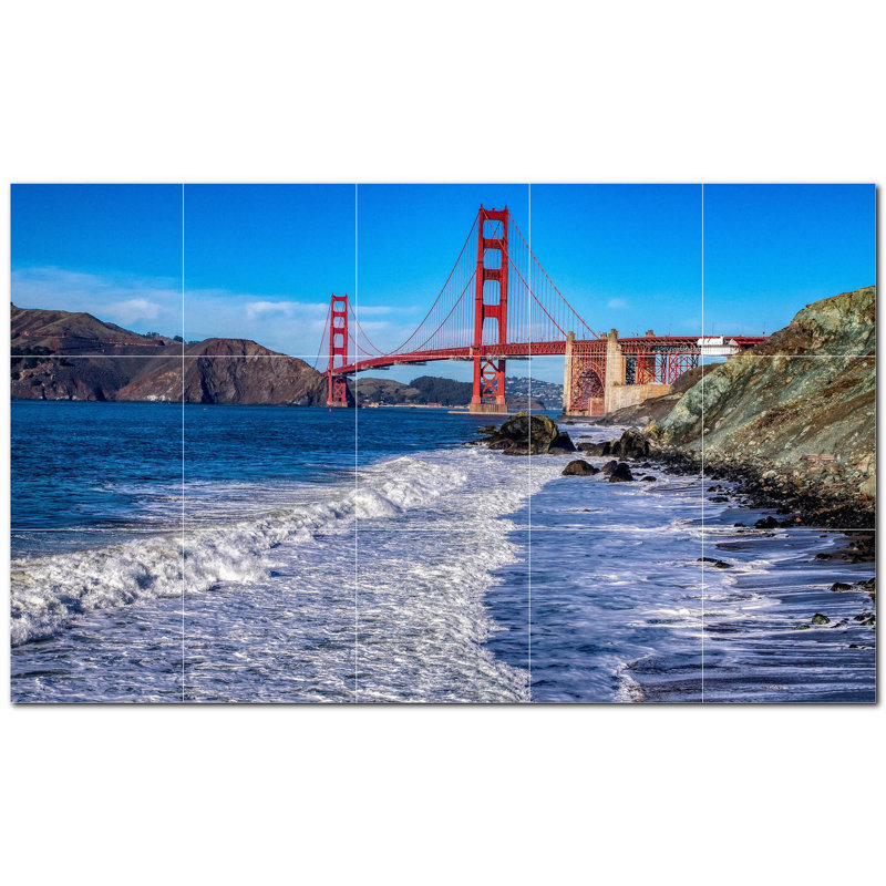 Picture-Tiles.com Bridge Photo 12'' x 12'' Satin Ceramic Decorative ...