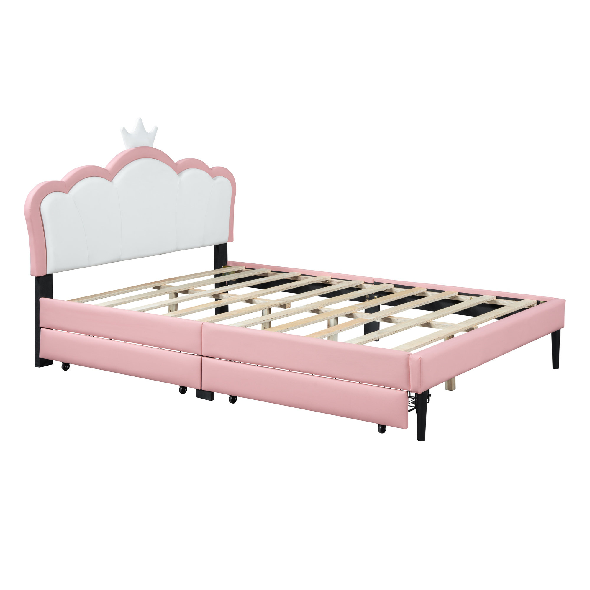 Astoria Grand Full Size Princess Bed With Crown Headboard And 2 Drawers ...