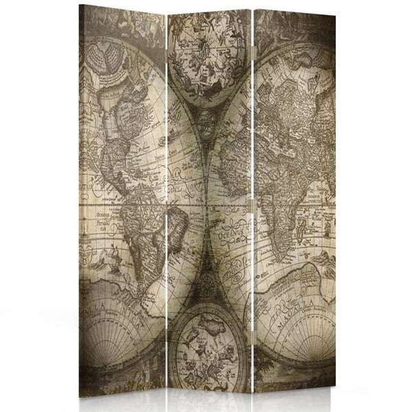 Astoria Grand Fielder 110cm W x 150cm H 3 - Panel Solid Wood Folding ...