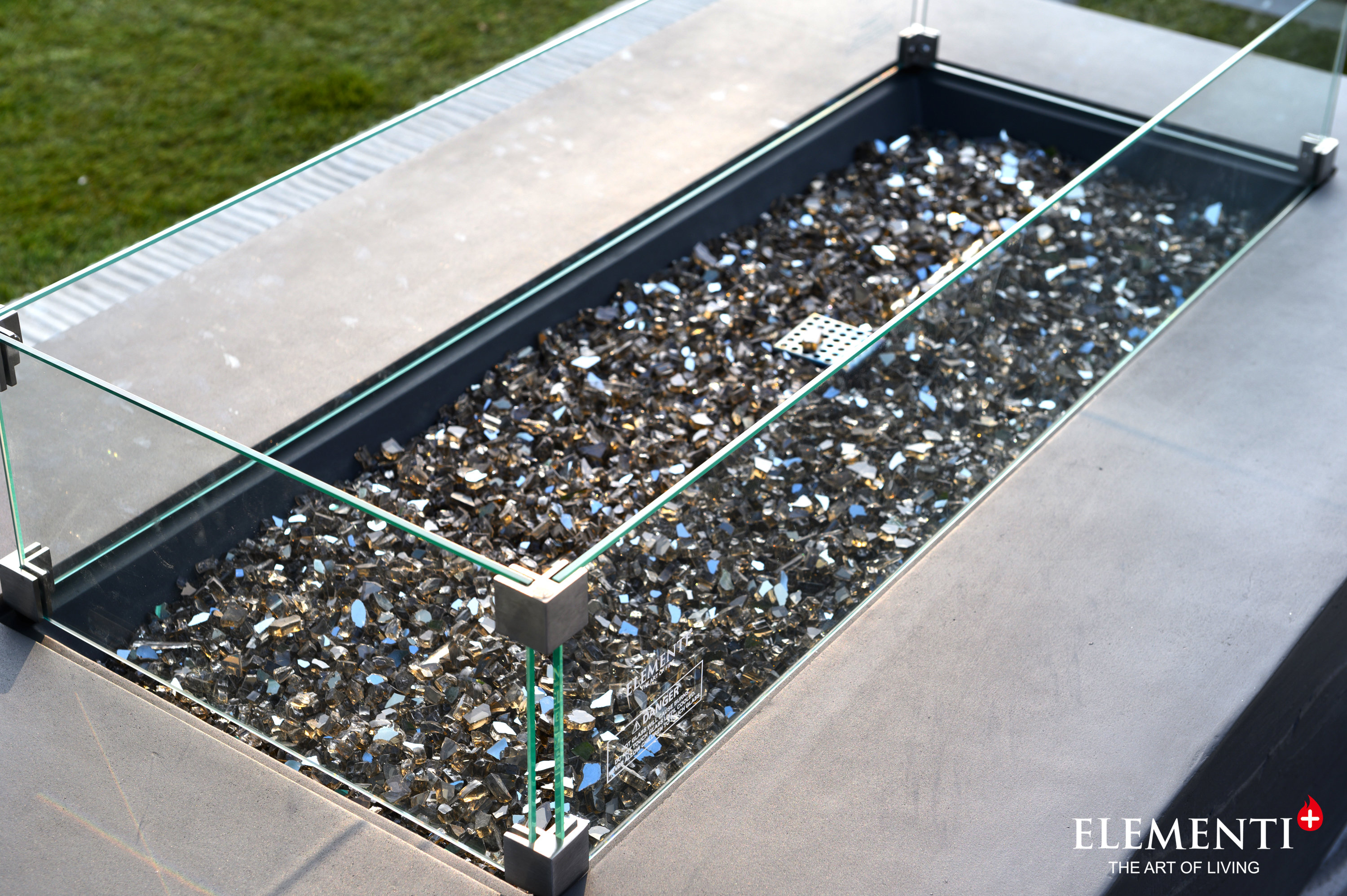 Elementi Plus Rectangle Fire Table Glass Wind Screen | Wayfair