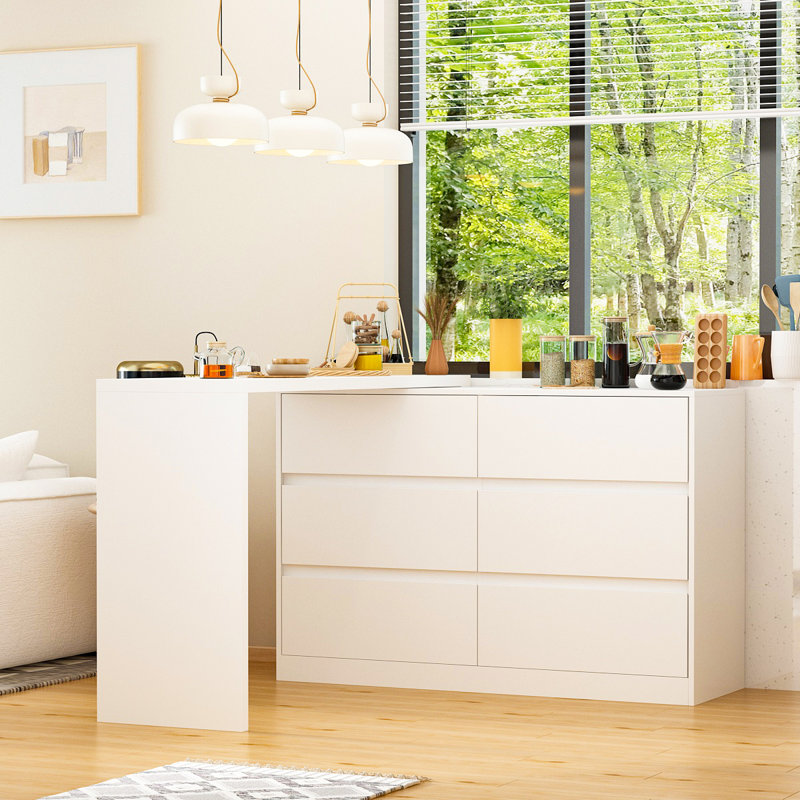 Ebern Designs Charliese Wood Kitchen Cart & Reviews | Wayfair