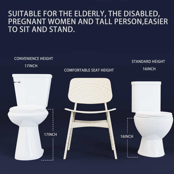SUPERFLO 1.28 GPF Water Efficient, Tall Chair Height Toilet Seat ...