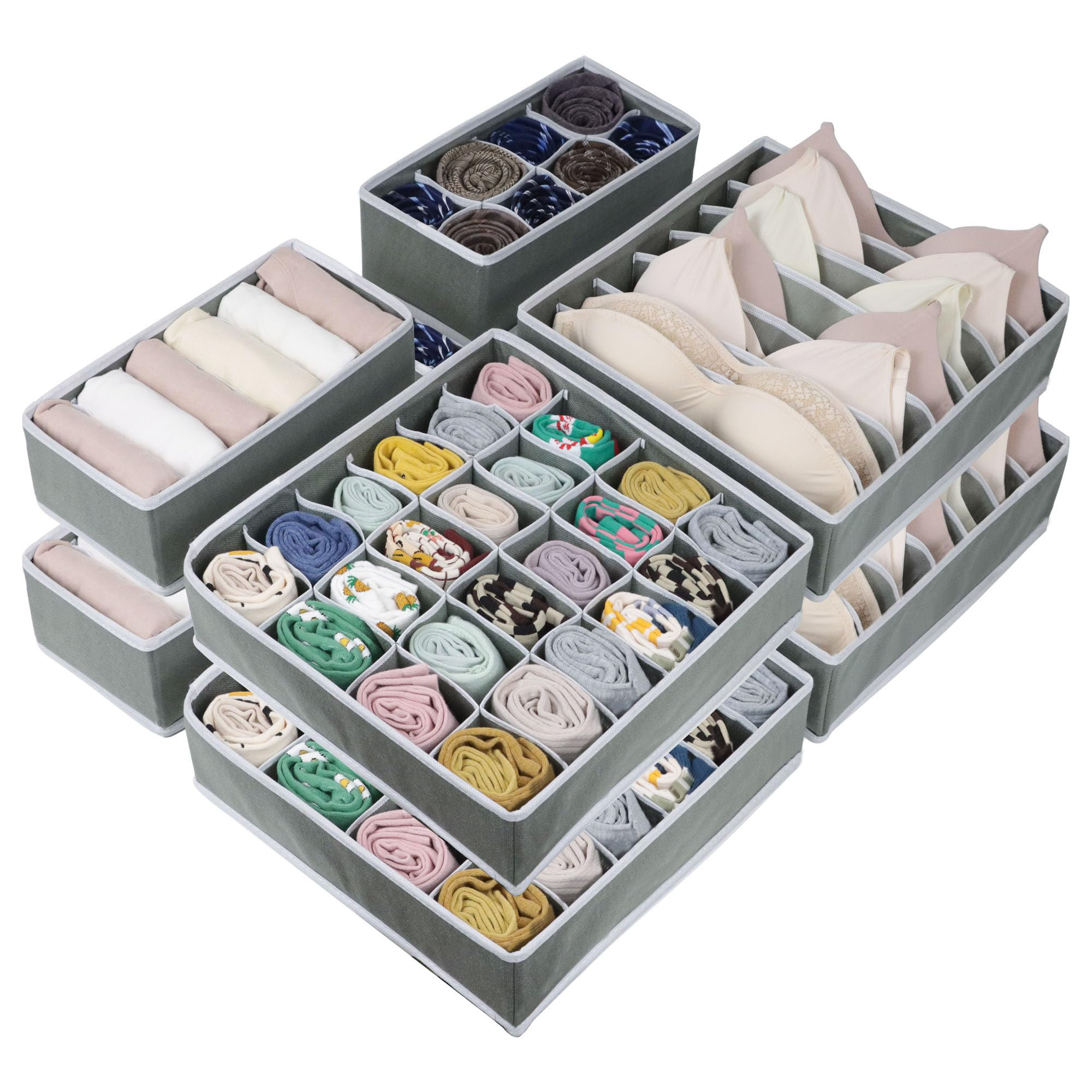 Hokku Designs 8 Pack Underwear Drawer Organizer, Foldable Bra Drawer ...