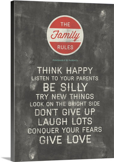 17 Stories 'Be Silly Family Rules' by Kate Lillyson Textual Art on ...