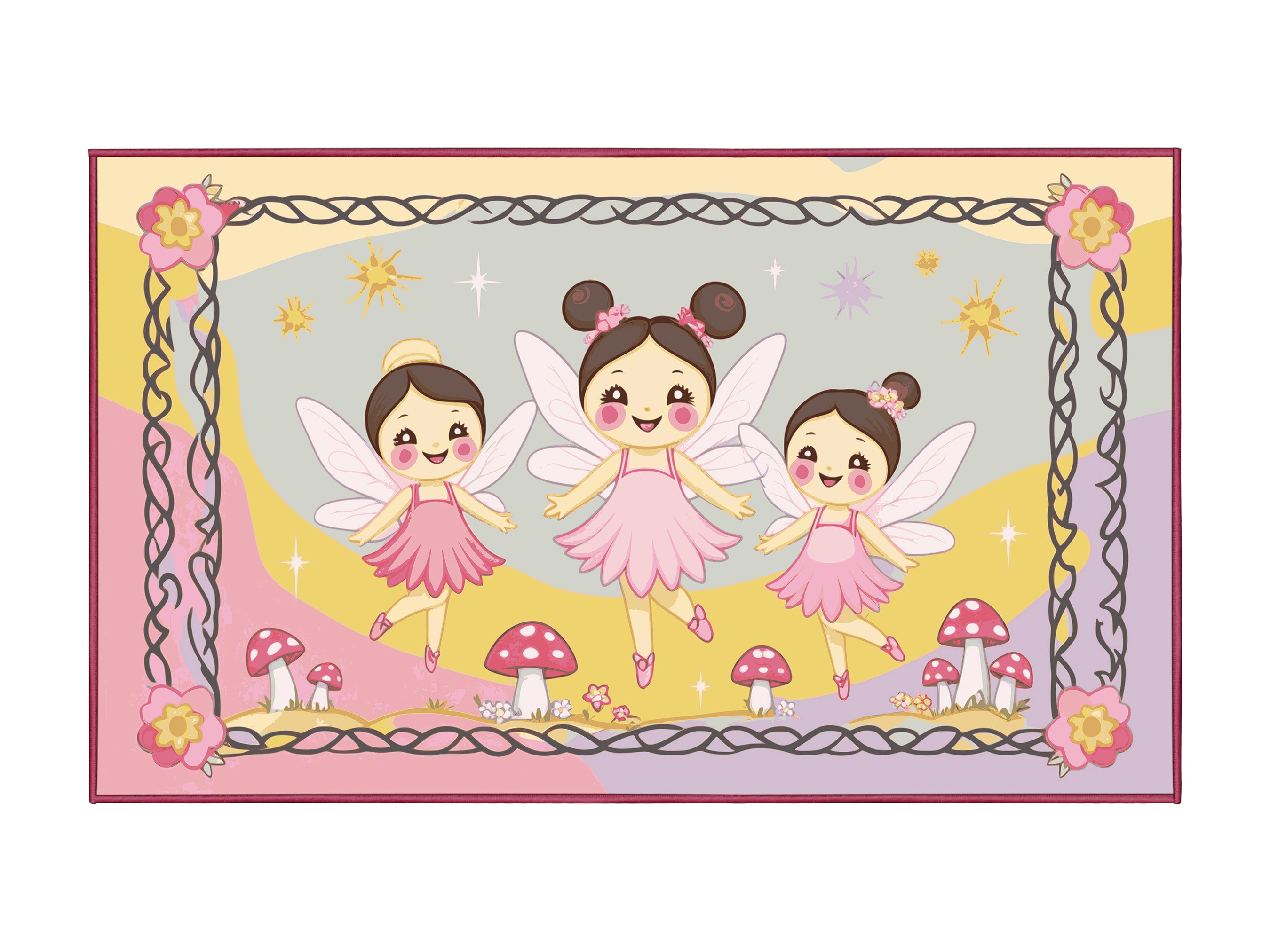 Zoomie Kids Washable Fairy Tale Fantasy Rug | Wayfair