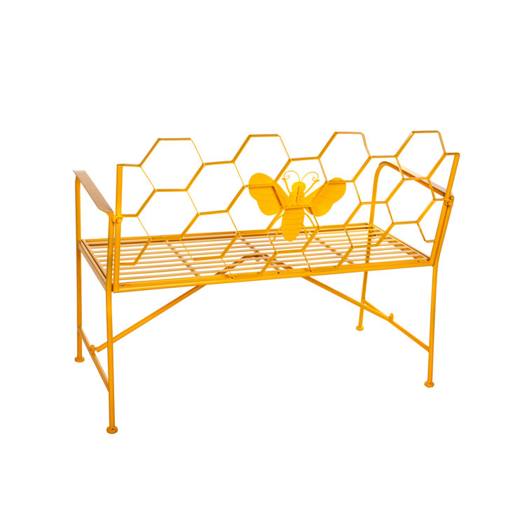 Gracie Oaks Bee And Honeycomb Metal Bench - Wayfair Canada