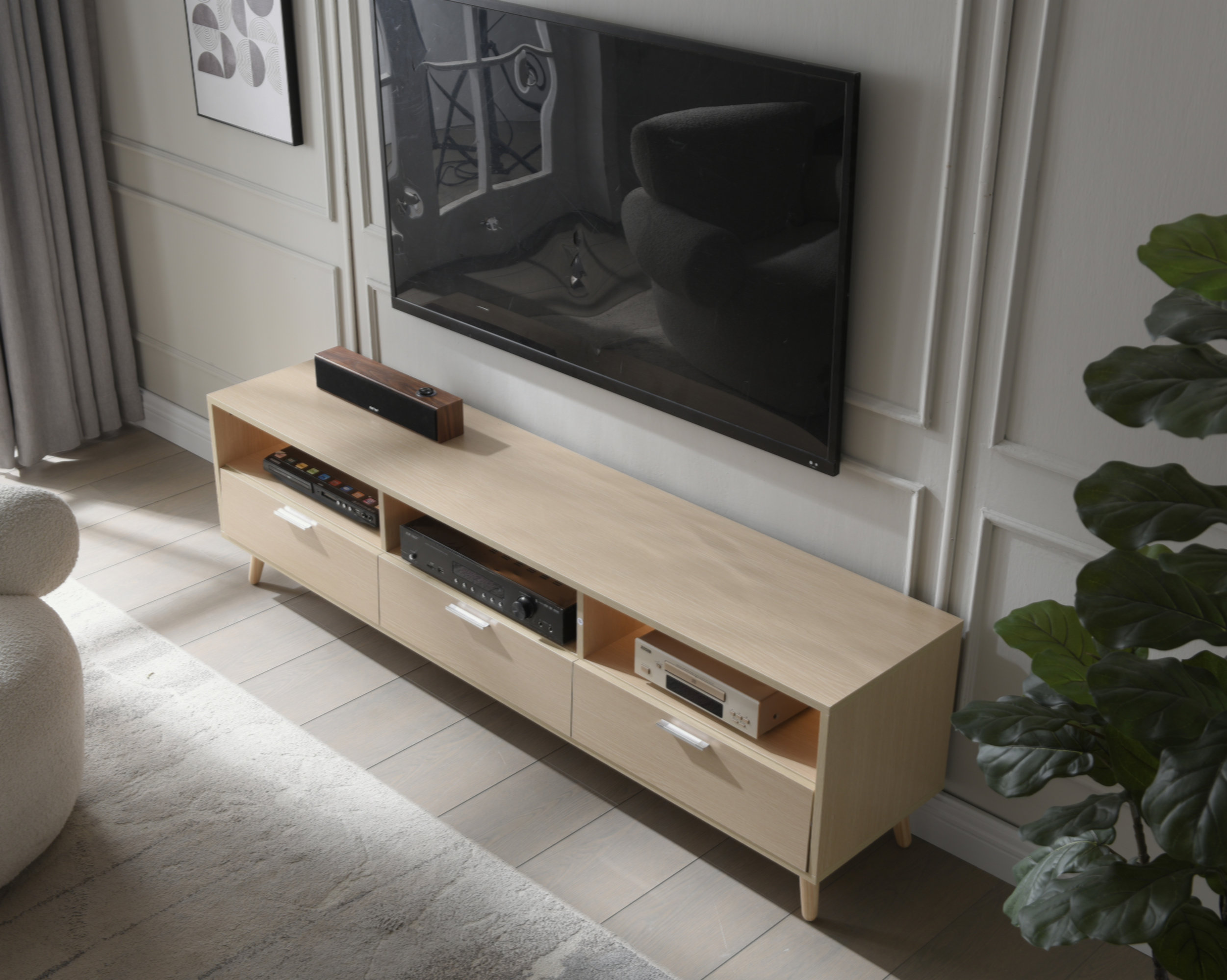 Wrought Studio™ LED TV Stand LED Entertainment Center With Storage ...
