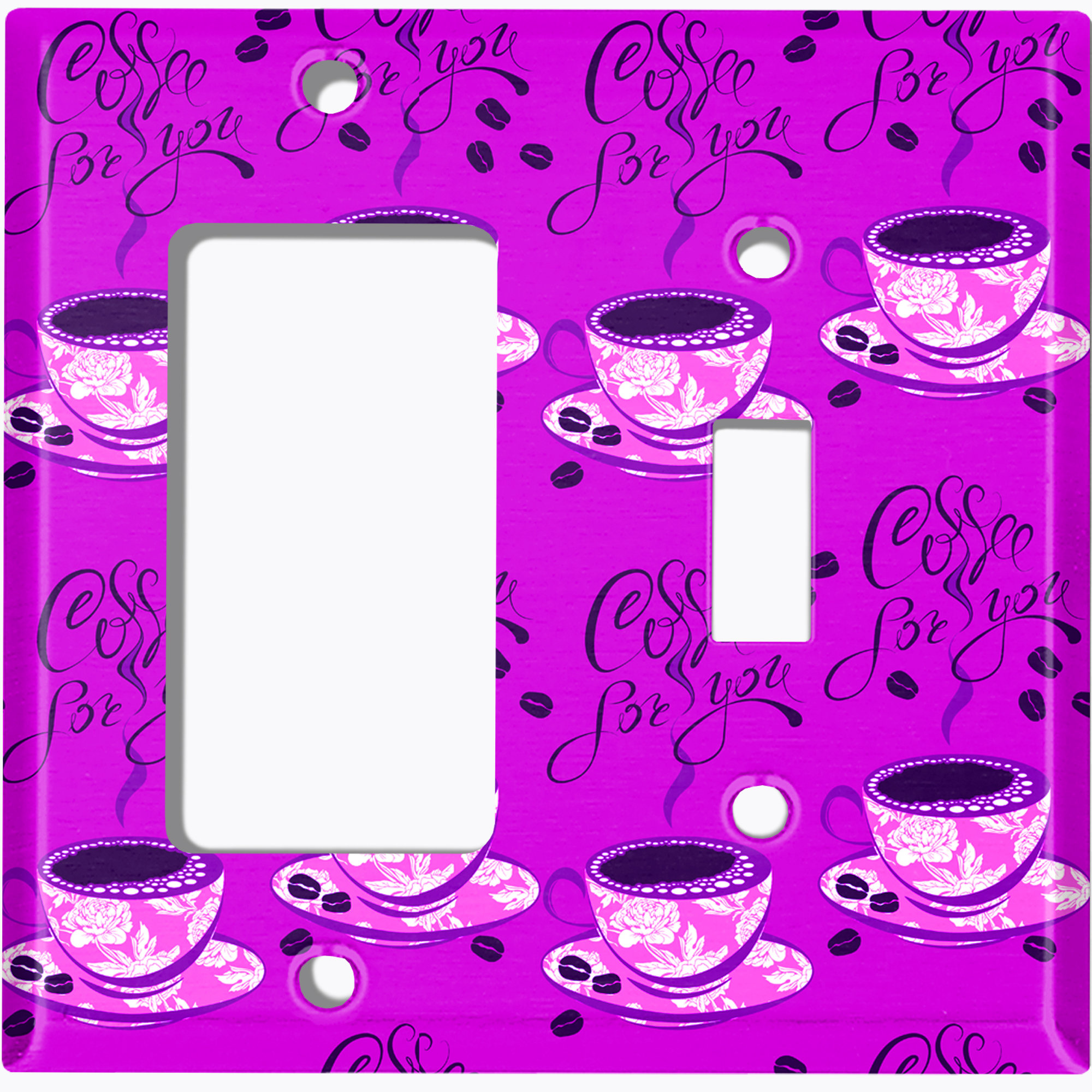 WorldAcc Metal Light Switch Plate Outlet Cover (Coffee Cups Dark Brown ...