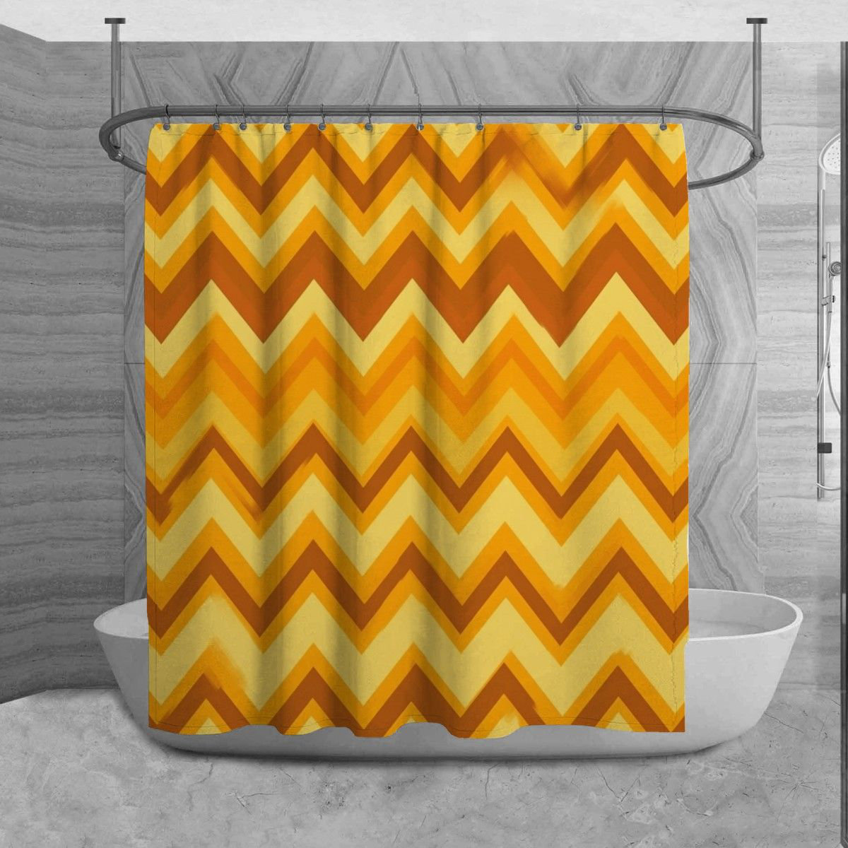 East Urban Home Quirijn Chevron Shower Curtain Wayfair