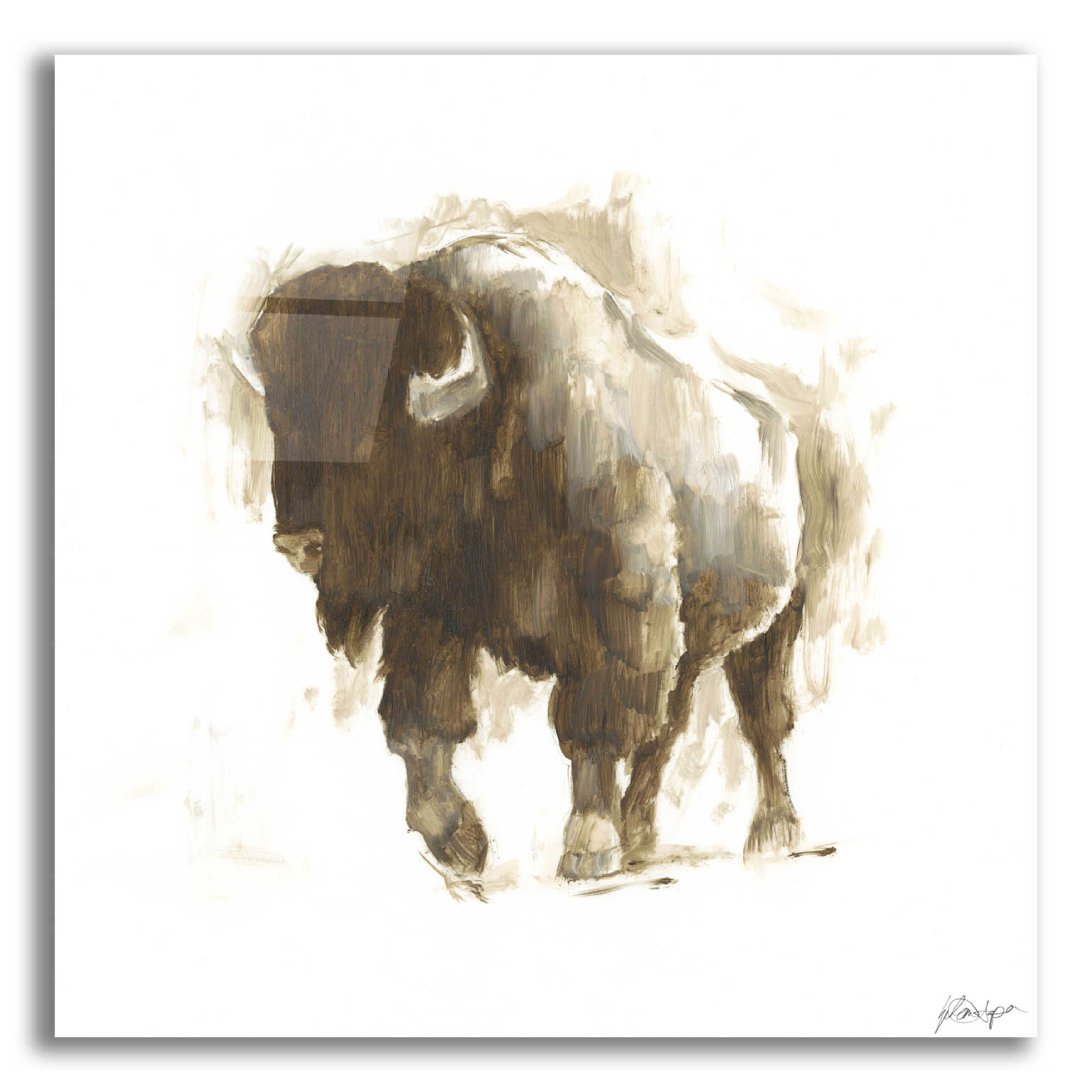 Union Rustic 'Rustic Bison II' By Ethan Harper, Acrylic Glass Wall Art ...