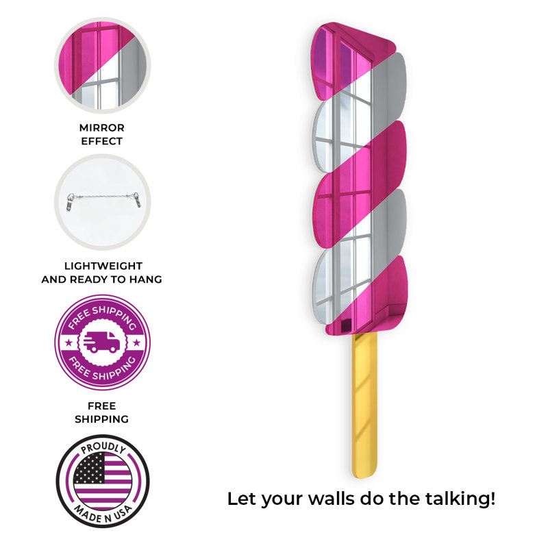 Trinx Twisty Pop Ice Cream Wall Decor with Mirrored Finish | Wayfair