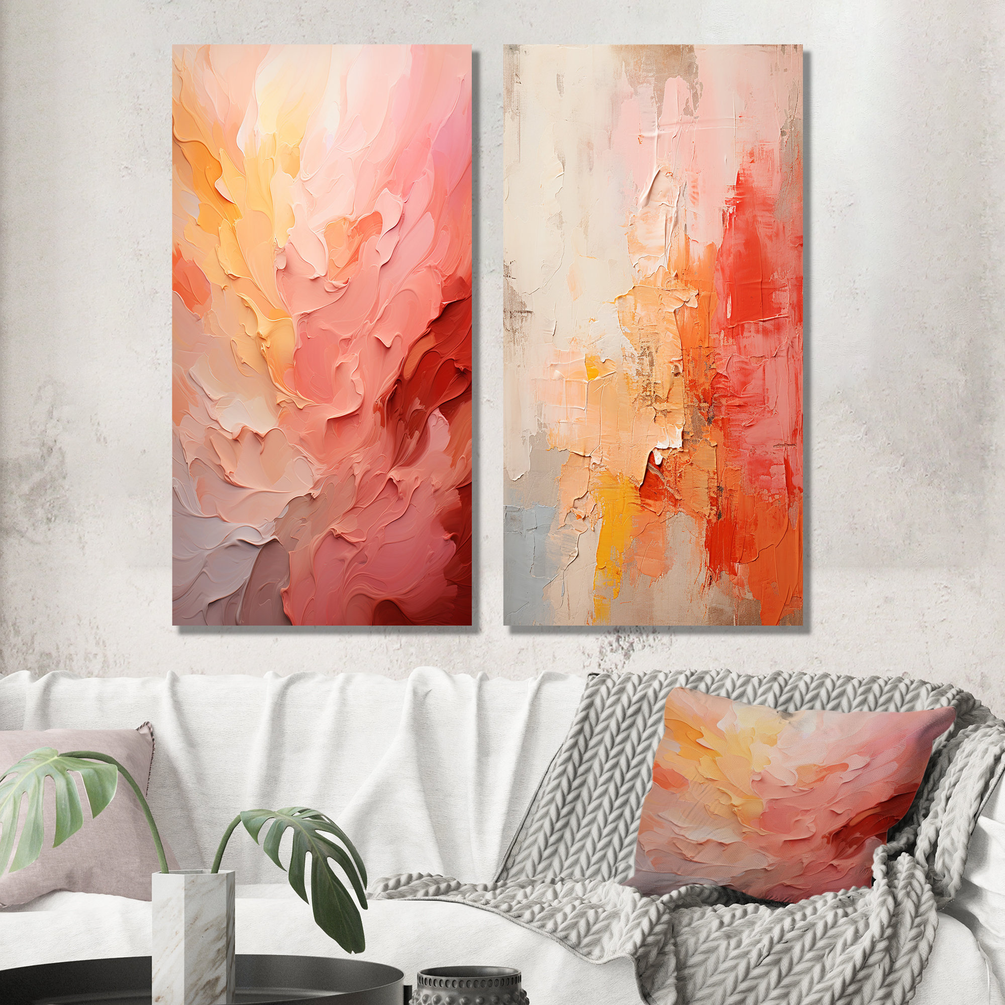 Ivy Bronx Gradient Grace Artistry - Abstract Canvas Art Print Set Of 2 ...