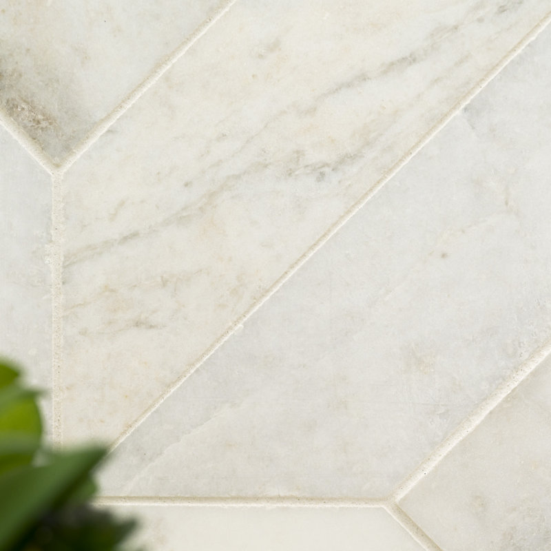 MSI Arabescato Venato White Argyle 12" x 12" Honed Marble Mesh-Mounted ...