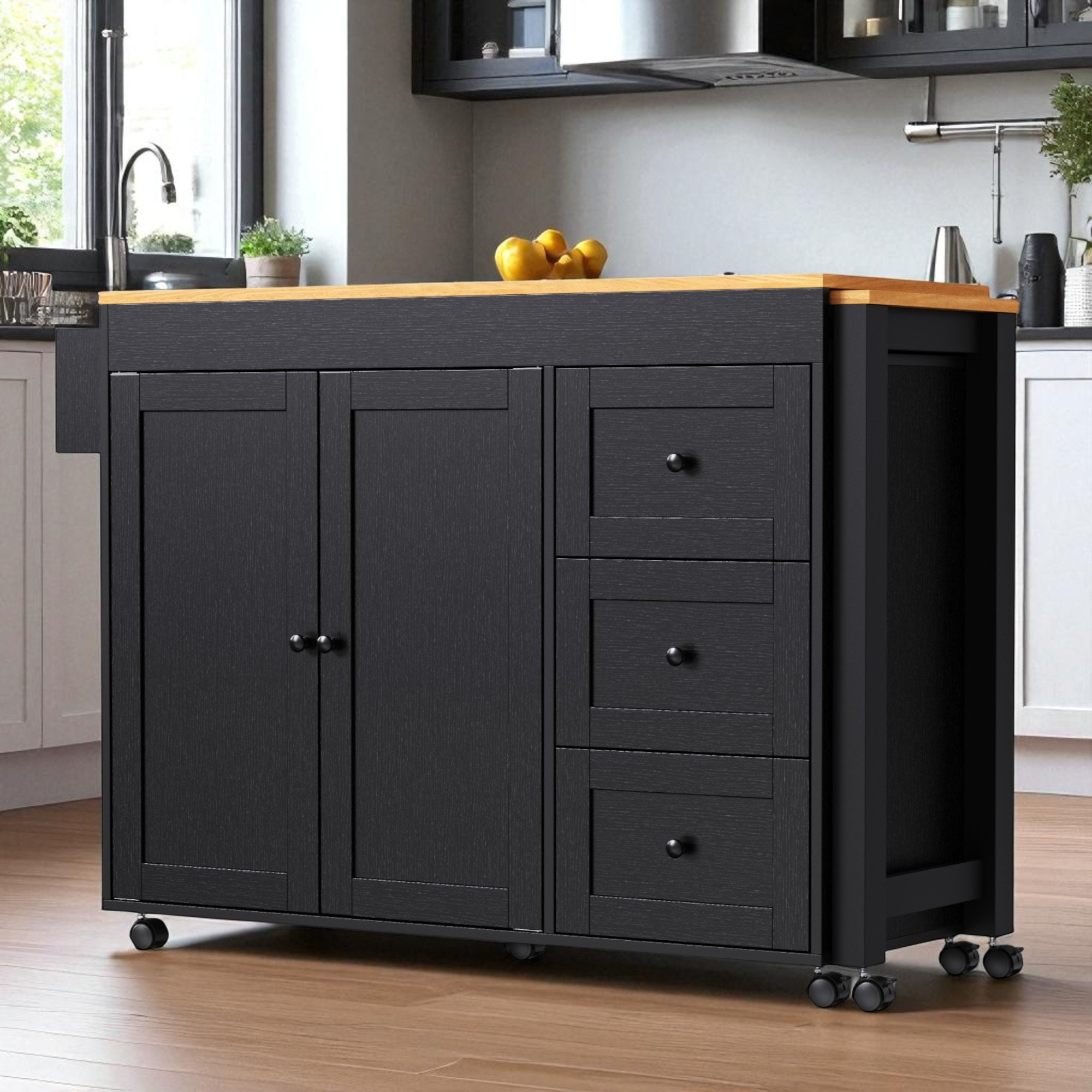 Lark Manor™ 48.8" Wide Kitchen Island With Extendable Countertop | Wayfair