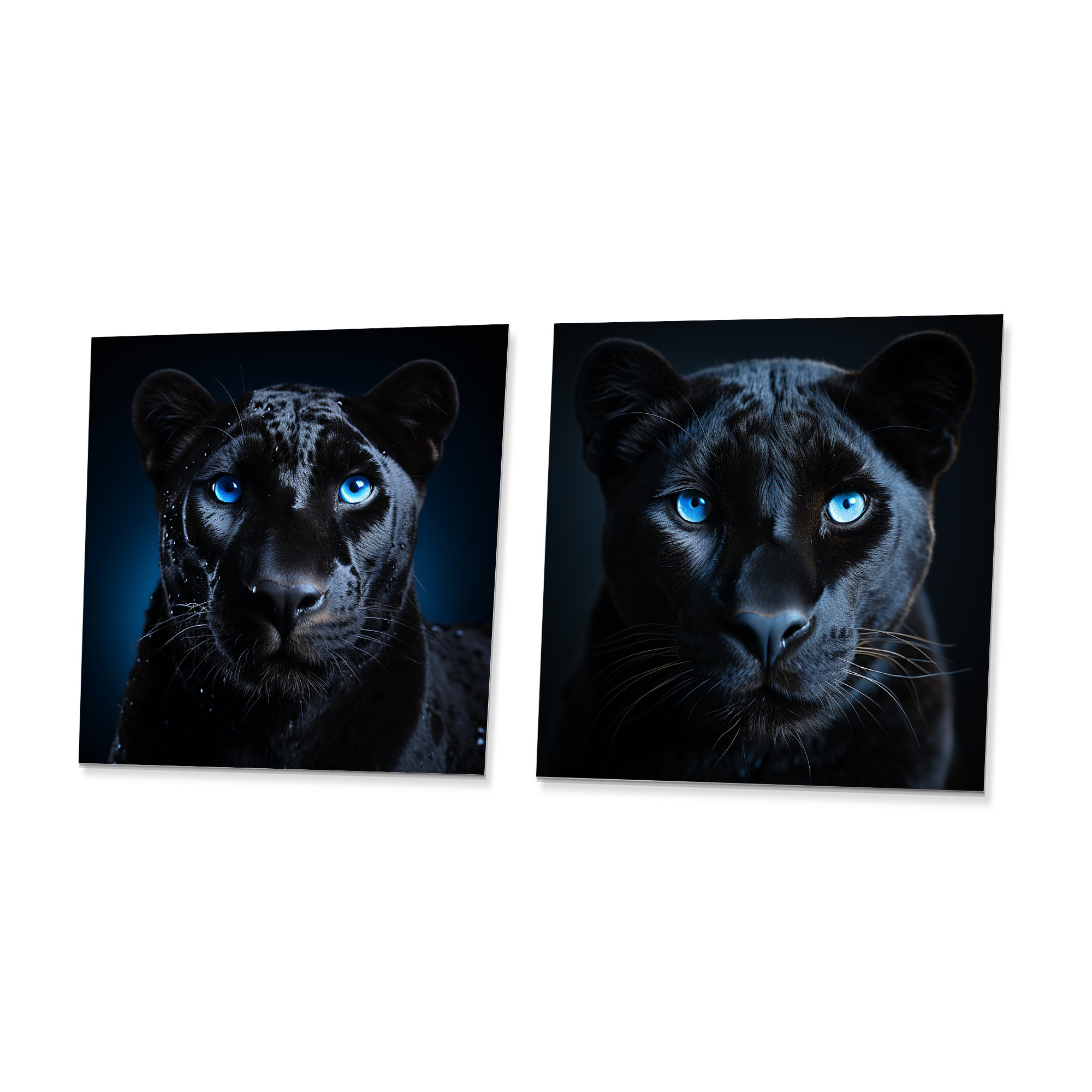 Latitude Run® Blue And Black Panther Portrait I - Panther Metal Art ...