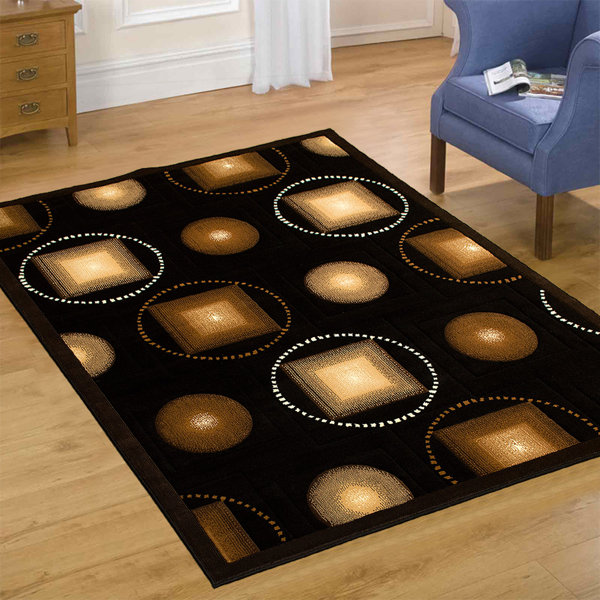 AllStar Rugs Abstract Black/Brown Area Rug & Reviews | Wayfair