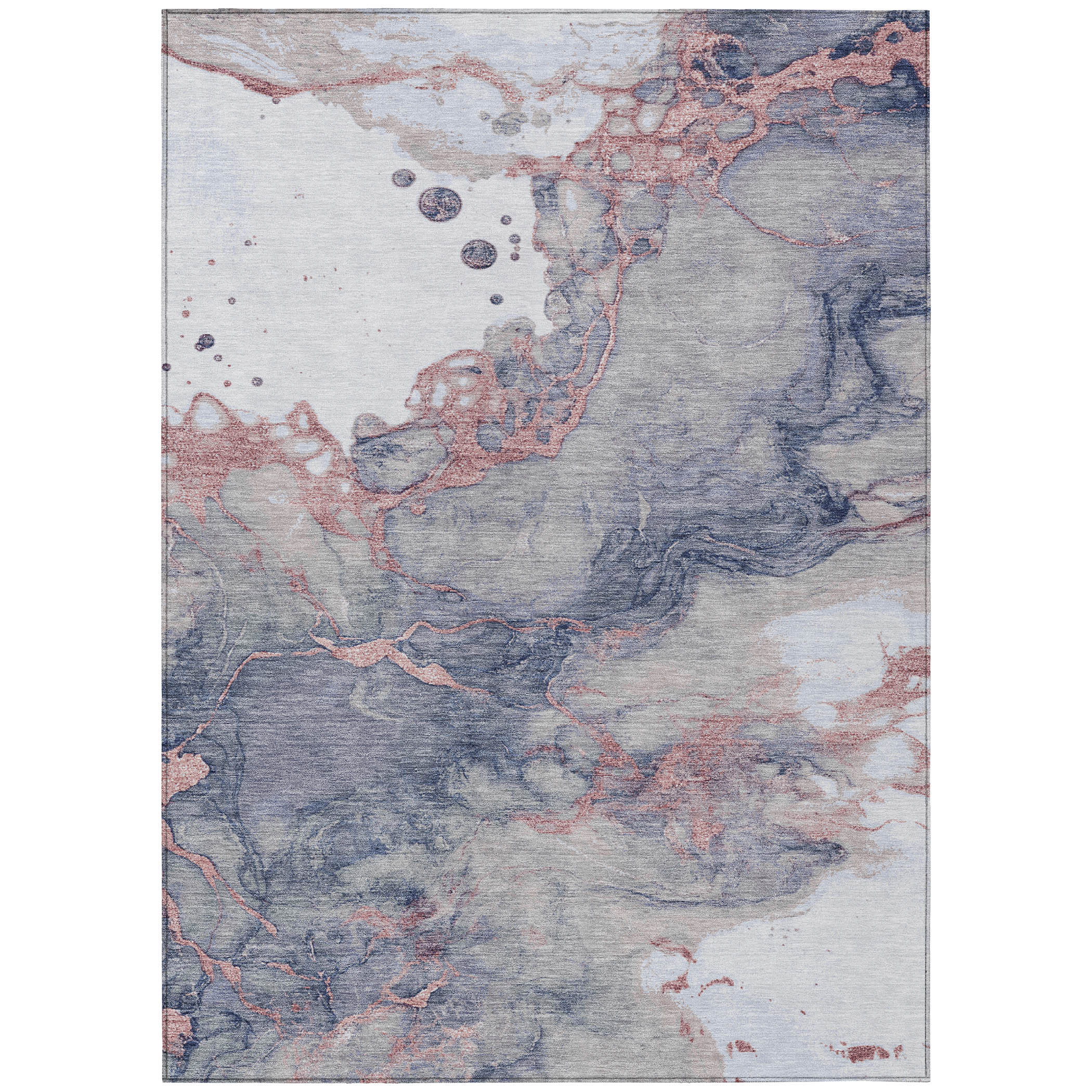 Orren Ellis 3' X 5' Blush And Gray Abstract Washable Indoor Outdoor ...