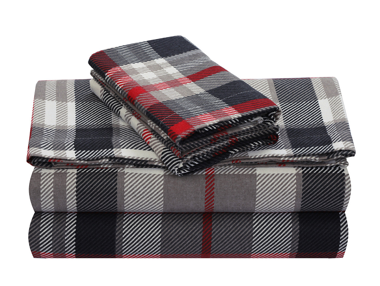 Feather & Stitch NY Plaid 100% Cotton Flannel Sheet Set & Reviews | Wayfair