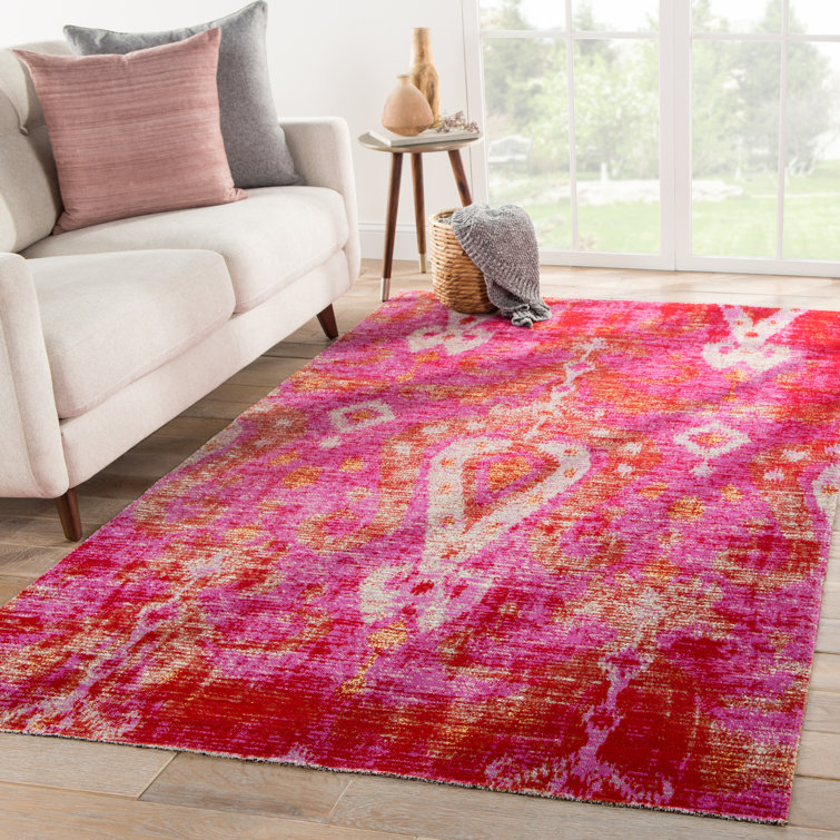 World Menagerie Jambi Ikat Pink/Beige Indoor/Outdoor Area Rug & Reviews ...