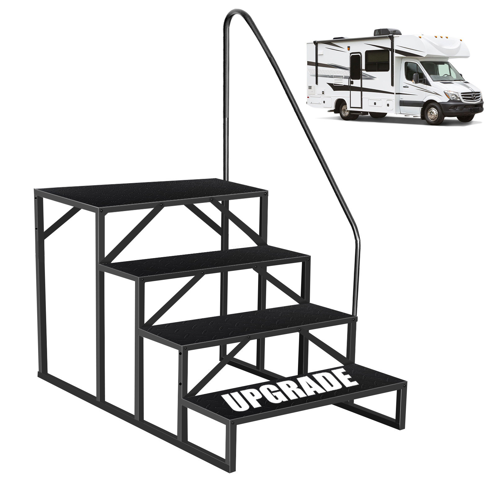 WFX Utility™ RV Stairs 4 Step Ladder, RV Steps Anti-Slip, Hot Tub Steps ...