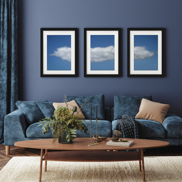 Latitude Run® White Clouds By Ed Goldstein - 3 Piece Gallery Framed ...