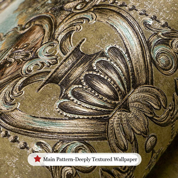 Astoria Grand Vintage Textured Damask Floral Wallpaper - Non-Woven ...