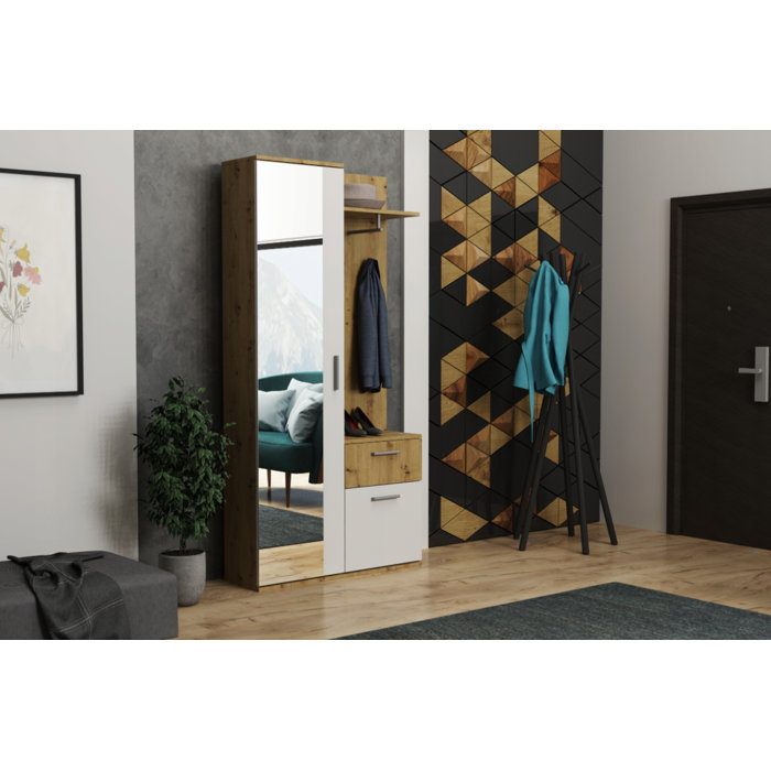 17 Stories Myeka 1 Door Manufactured Wood Wardrobe | Wayfair.co.uk