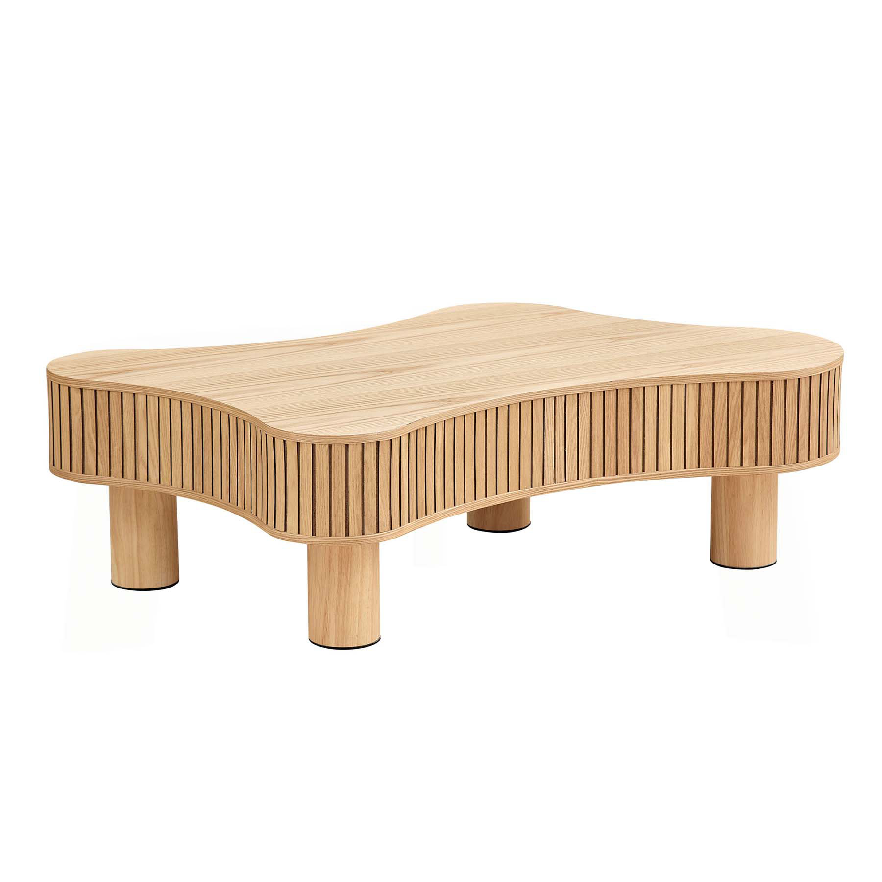 Hokku Designs Irregular Shaped Wooden Coffee Table with Sturdy Base for ...