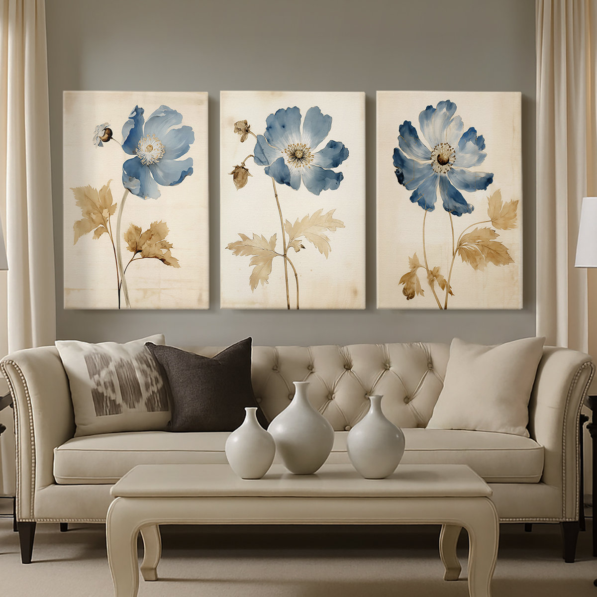 One Allium Way® FLORAL Series LXI -Custom Wrapped Gallery Canvas - 3 ...