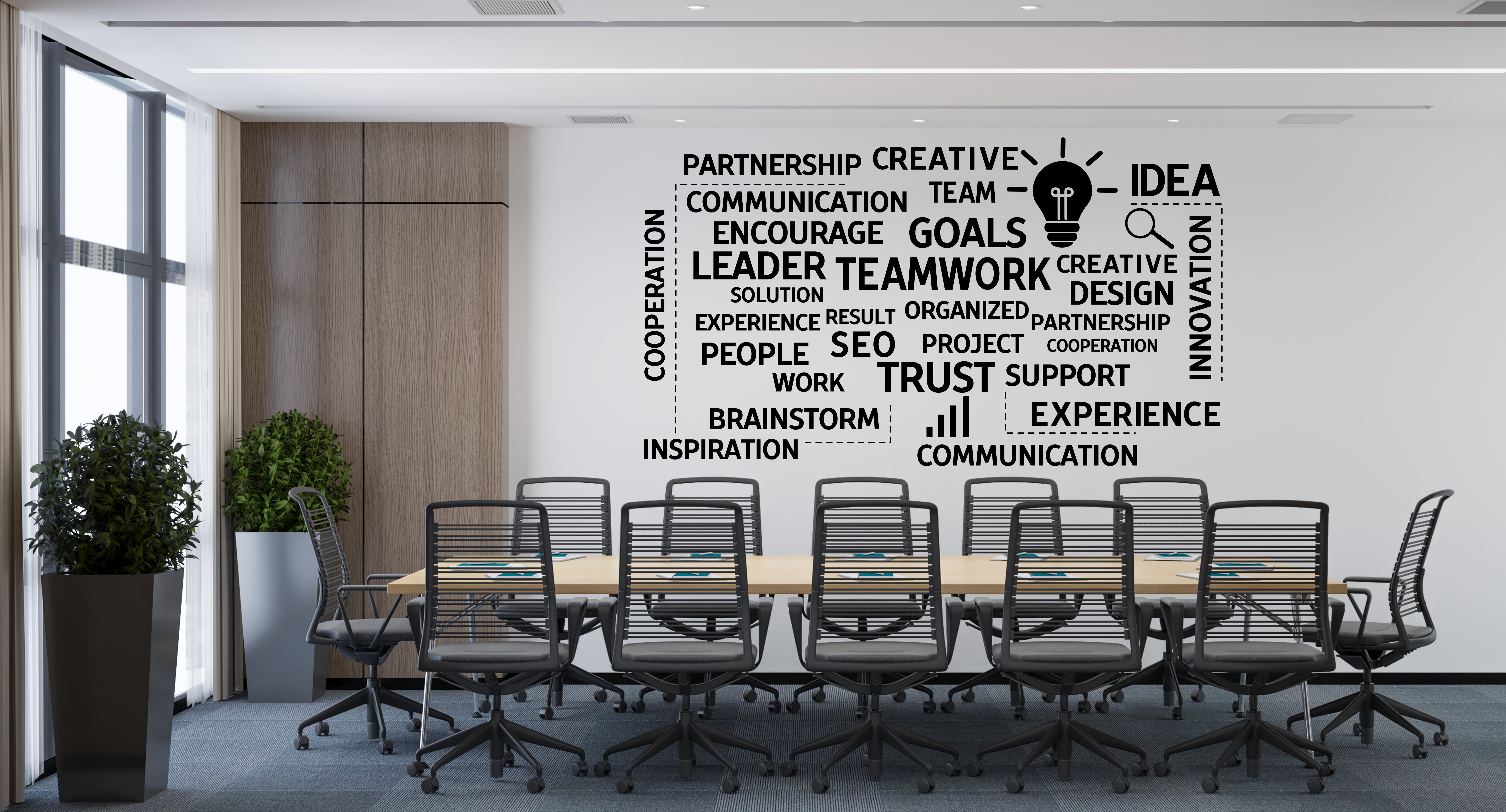 Latitude Run® Teamwork Wall Decor Office Wall Decal Creative Team Idea ...