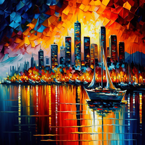 Breakwater Bay Colorful City In Vancouver I On Canvas Painting | Wayfair