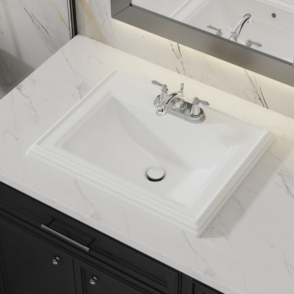 Los Flexi Drop In Bathroom Sink 23 in. x 18 in. Rectangular in White ...