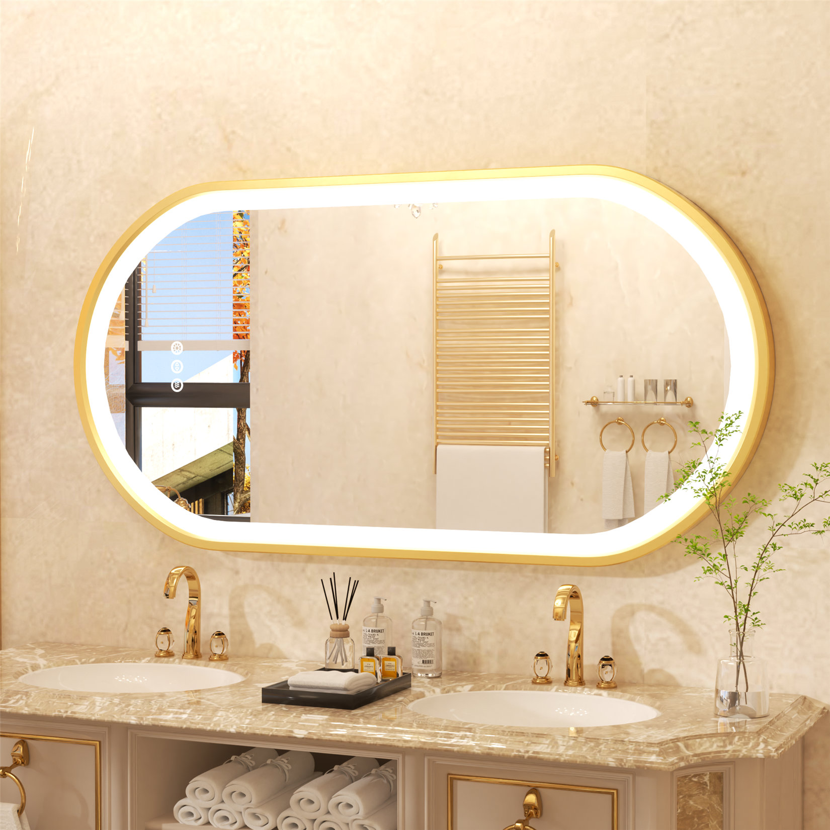 Wrought Studio™ Beil Aluminum Oval LED Wall Mirror & Reviews | Wayfair