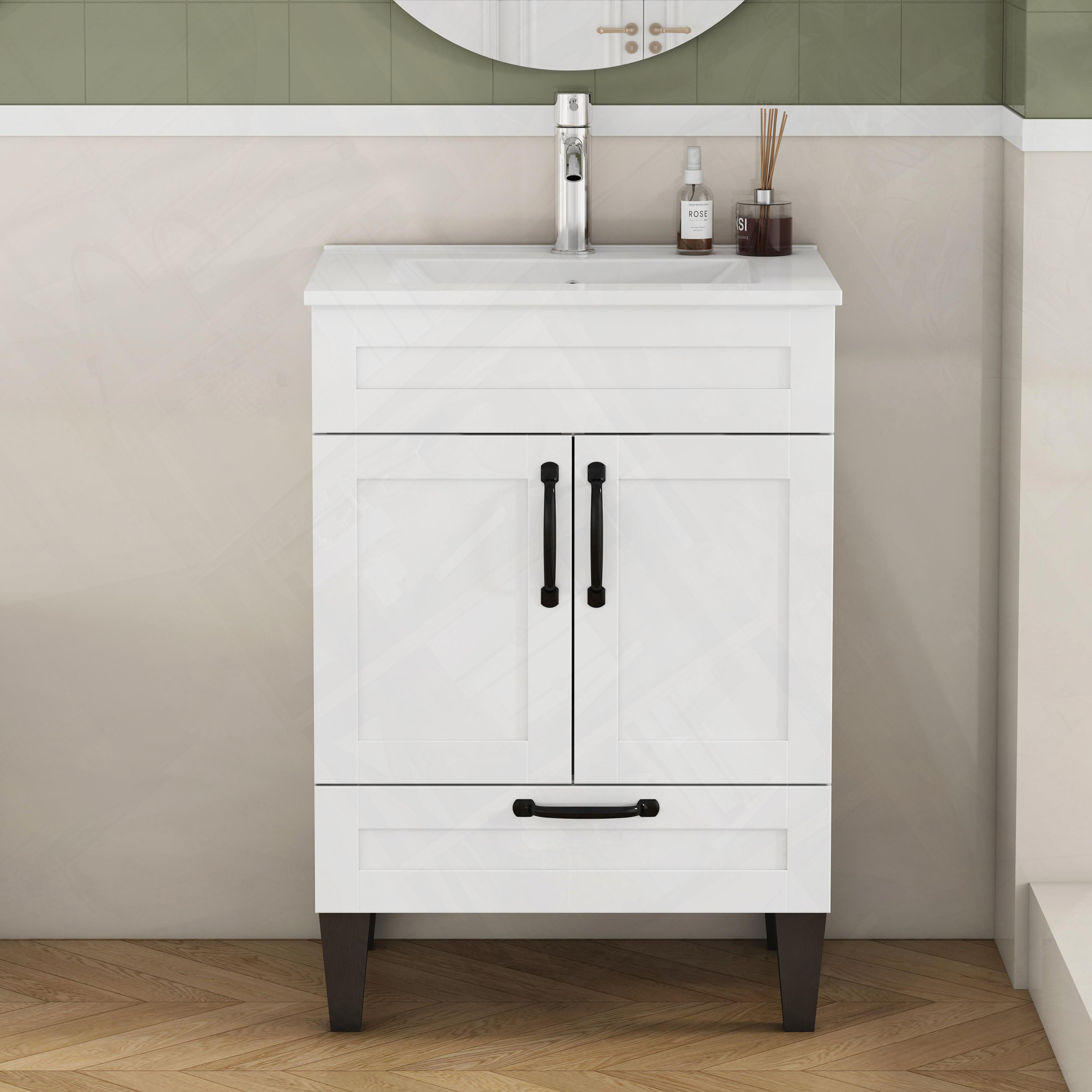 Latitude Run® Bathroom Vanity With Sink Cabinet Doors Drawer And Soft ...