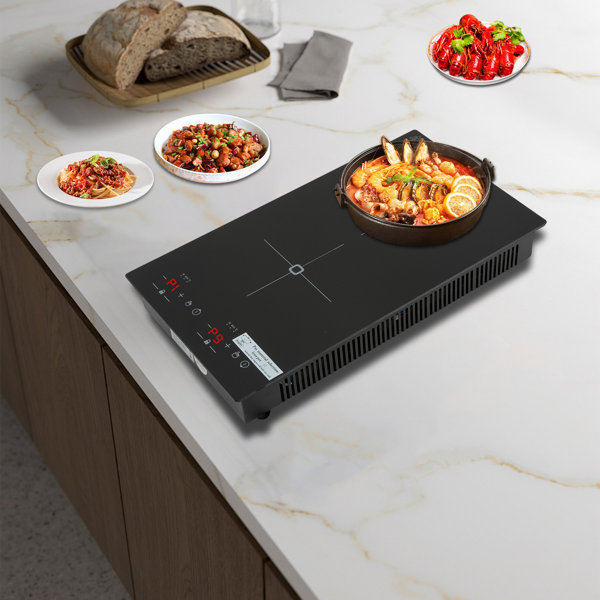 OUKANING Electric Double Head Induction Cooker 1200W+1100W With Timing ...